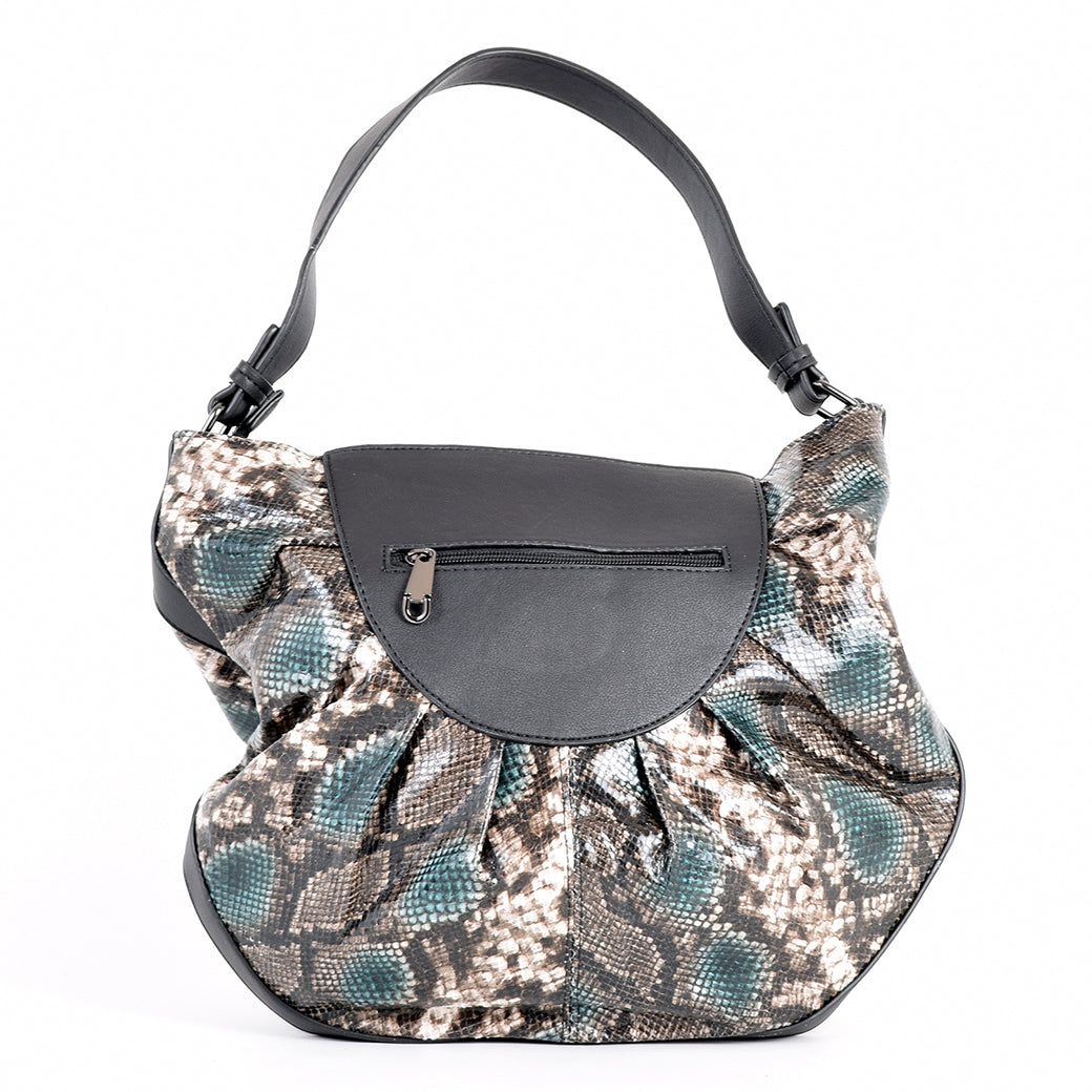 Cartera Animal Print Disco 2 Cierres Negro – Mailea