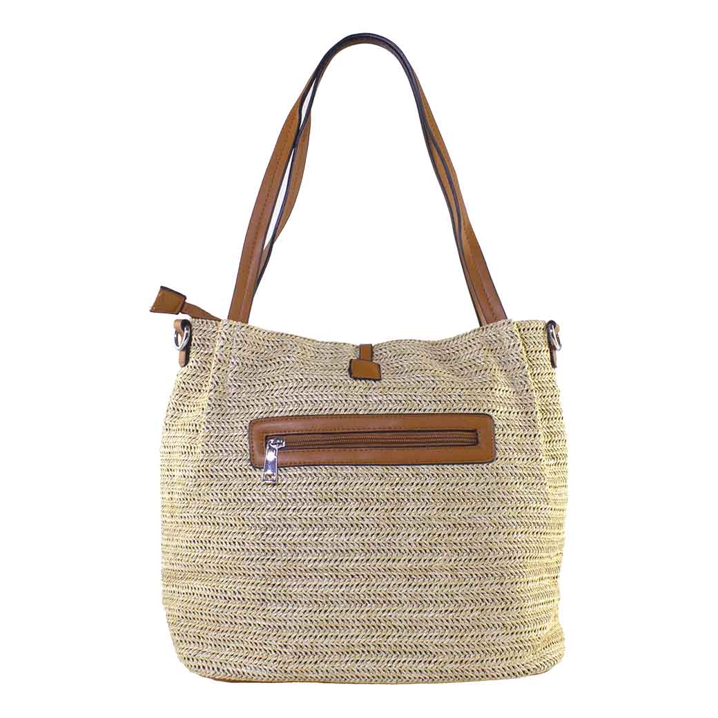 Cartera Rafia Doble Manilla Khaki – Mailea