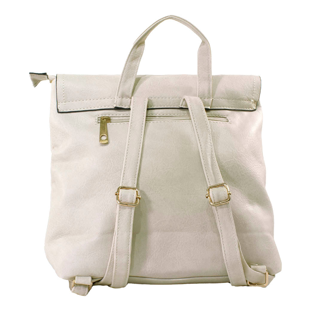 Mochila Con Argolla Cuadrada Beige – Mailea